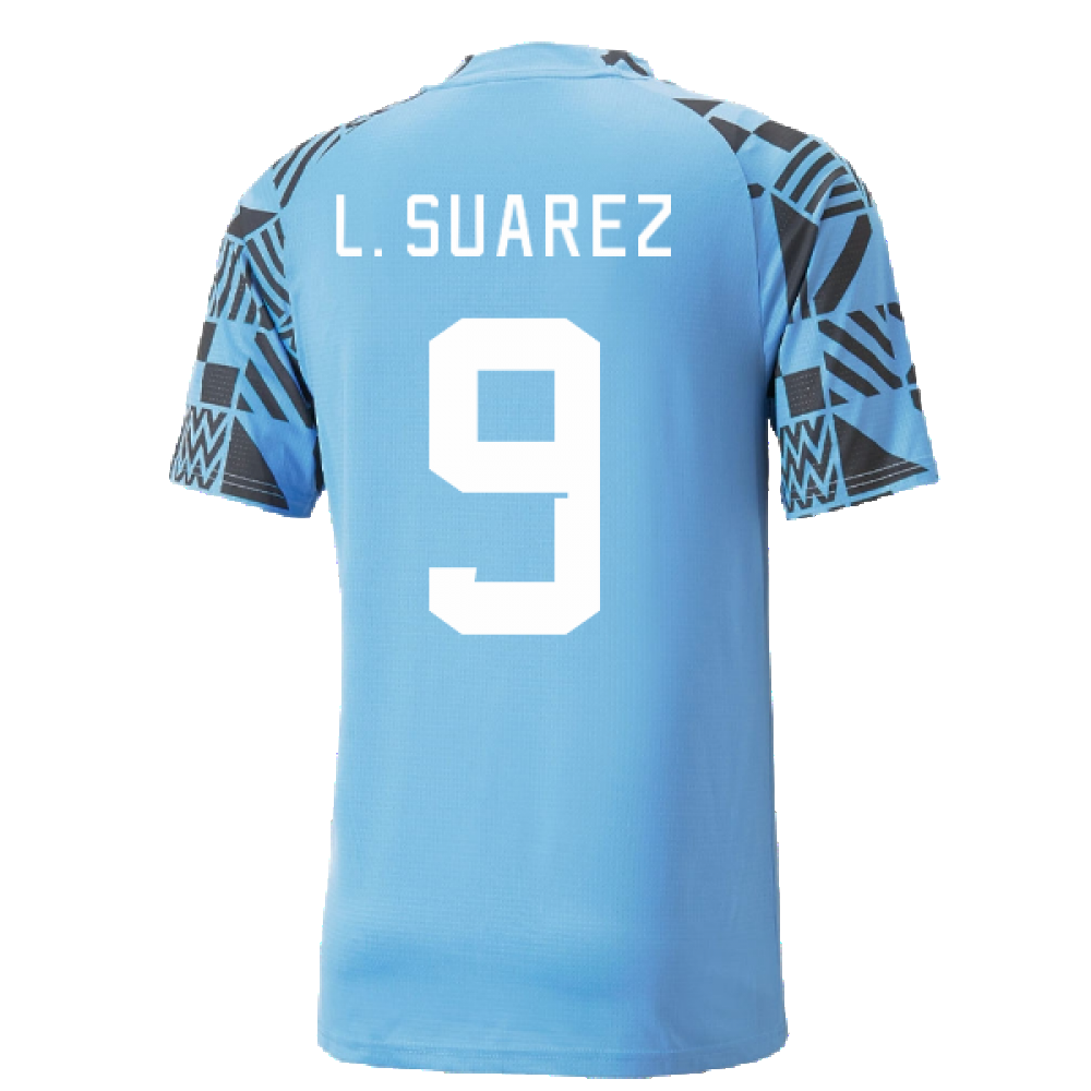 2022-2023 Uruguay Pre-Match Jersey (Blue) (L. Suarez 9) | Puma | US