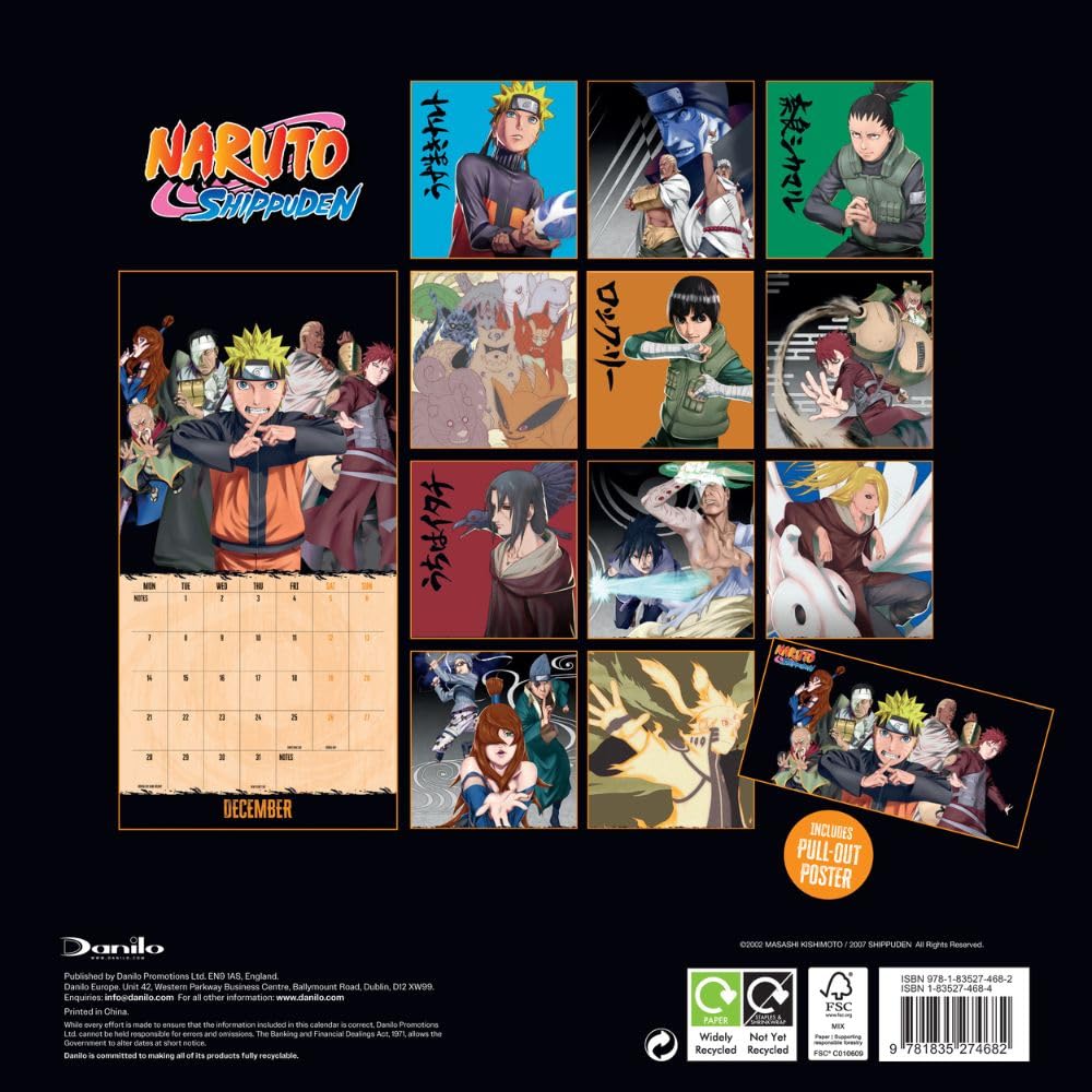 Naruto: Shippuden Square Calendar 2026 [TM-07028] - Uksoccershop