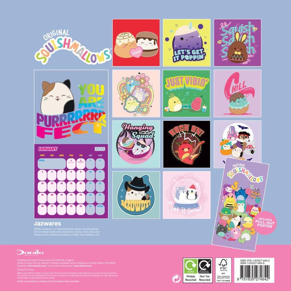 Squishmallows Square Calendar 2026 [TM-07038] - Uksoccershop